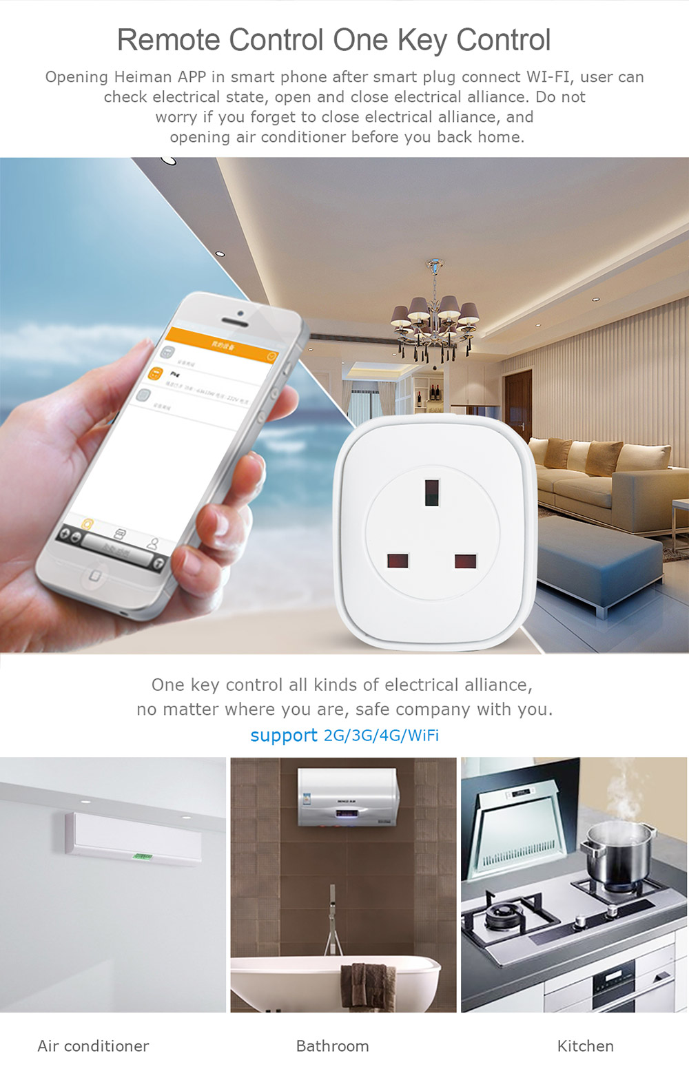 HEIMAN WS2SK-X Smart WiFi Plug White UK Plug