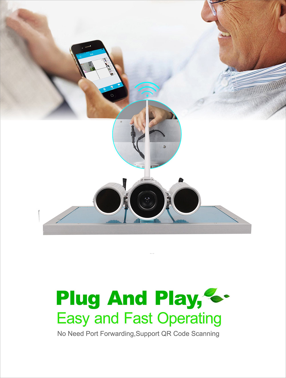 WANSCAM HW0029 3 Solar Energy IP Camera White