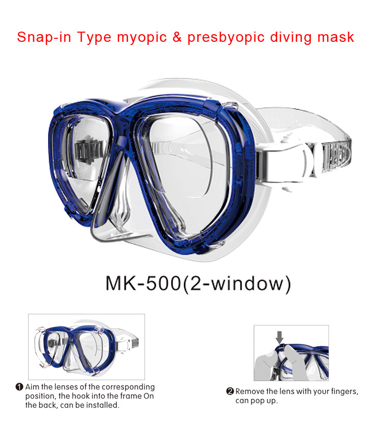 Whale MK501 Diving Mask Snorkel Mask Black