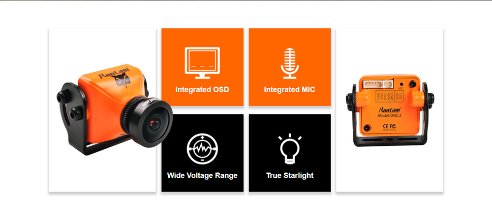 Runcam OWL 2 700TVL FPV Camera Orange NTSC