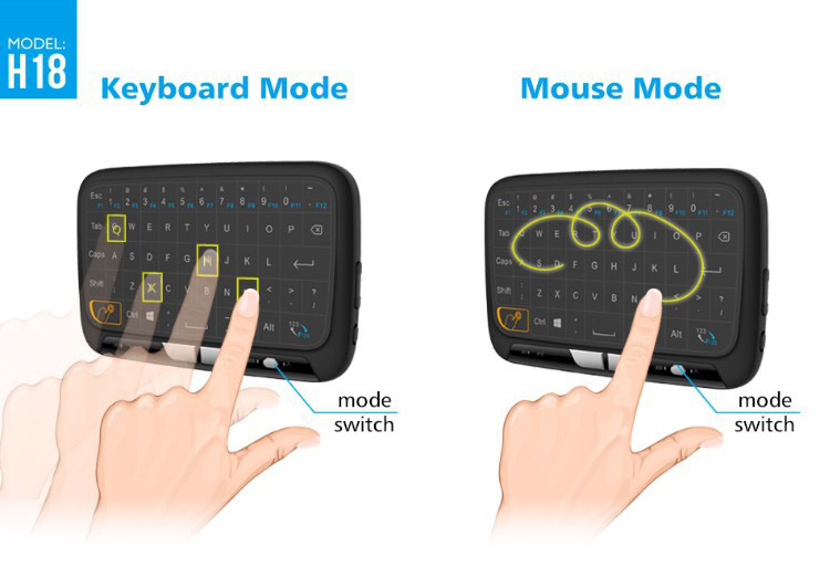 H18 Full Touchpad Wireless Keyboard 10 Pieces