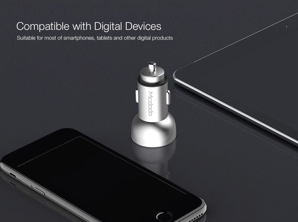 MCDODO CC-387 Smart MPS DC Car Charger Multi-functional White