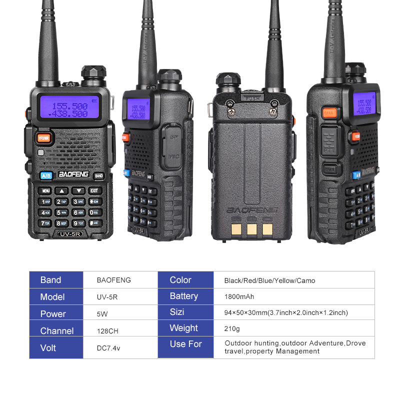 Baofeng UV5R Walkie Talkie Black