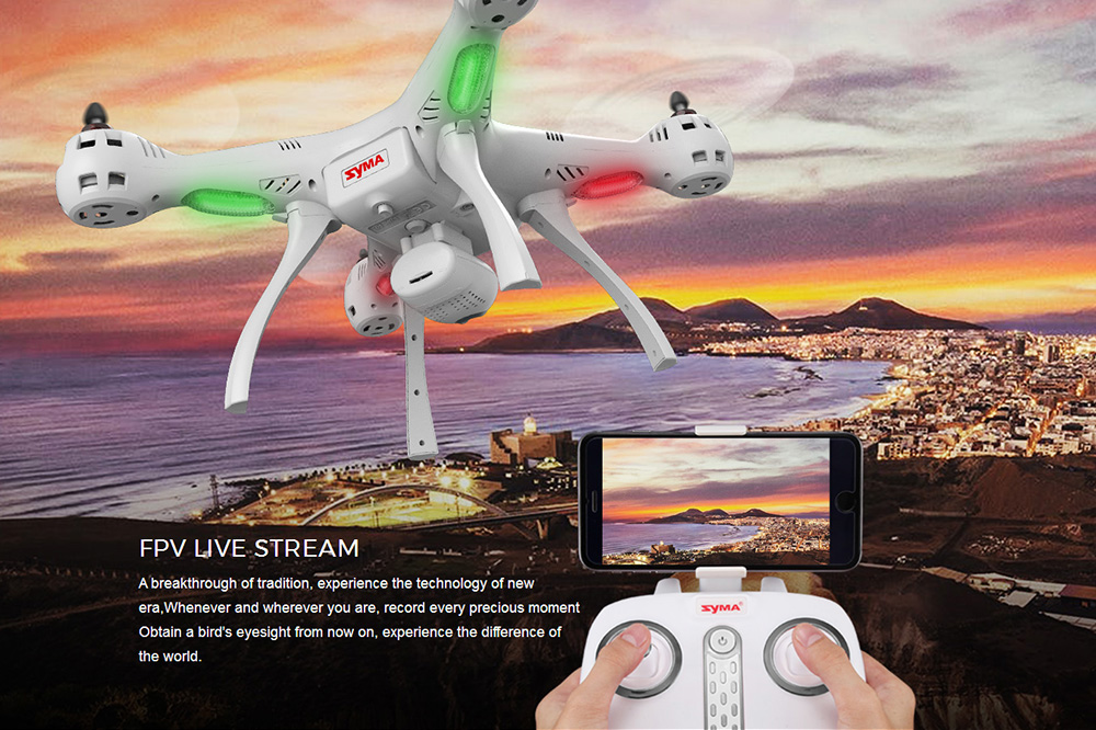 SYMA X8PRO GPS WIFI FPV RC Quadcopter RTF White
