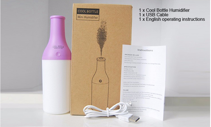 USB 3 in 1 Bottle Humidifier Pink