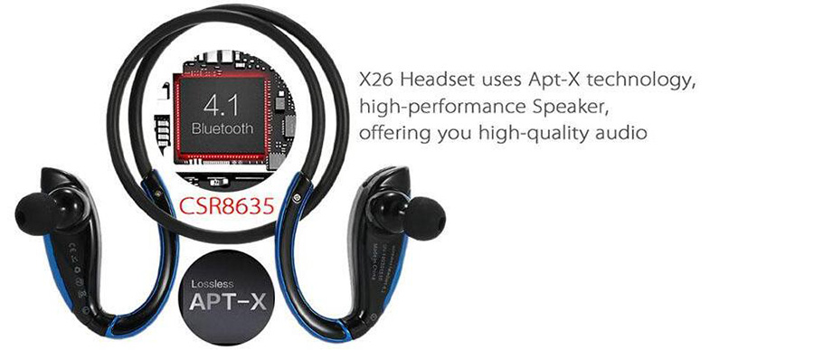 X26 Mini Wireles Bluetooth Headphones Red
