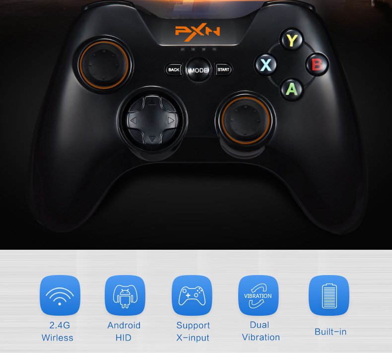 PXN-9603 2.4GHz Wireless Gamepad Black