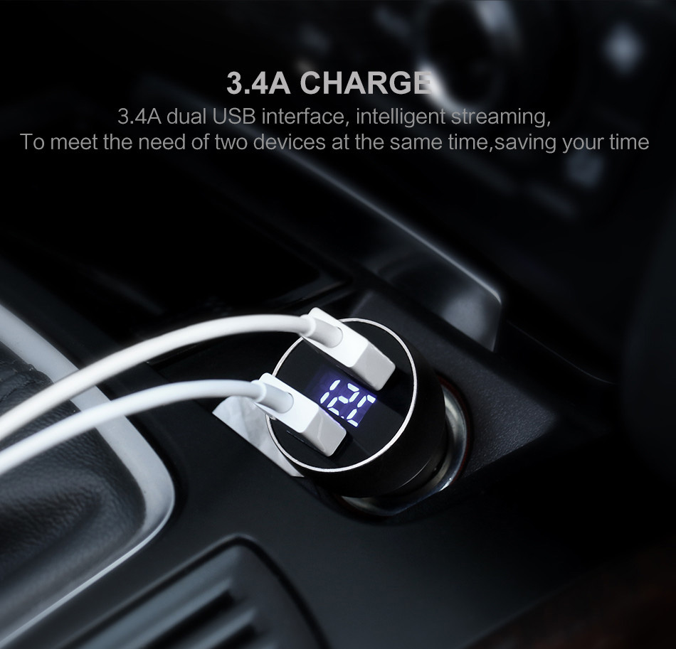 USAMS US-CC019 Dual USB Car Charger Black