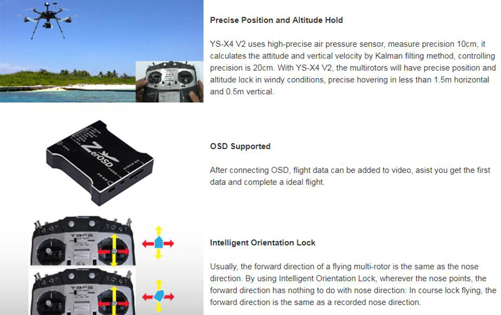 ZERO YS-X4 V2 Multi-Rotor Flight Controller