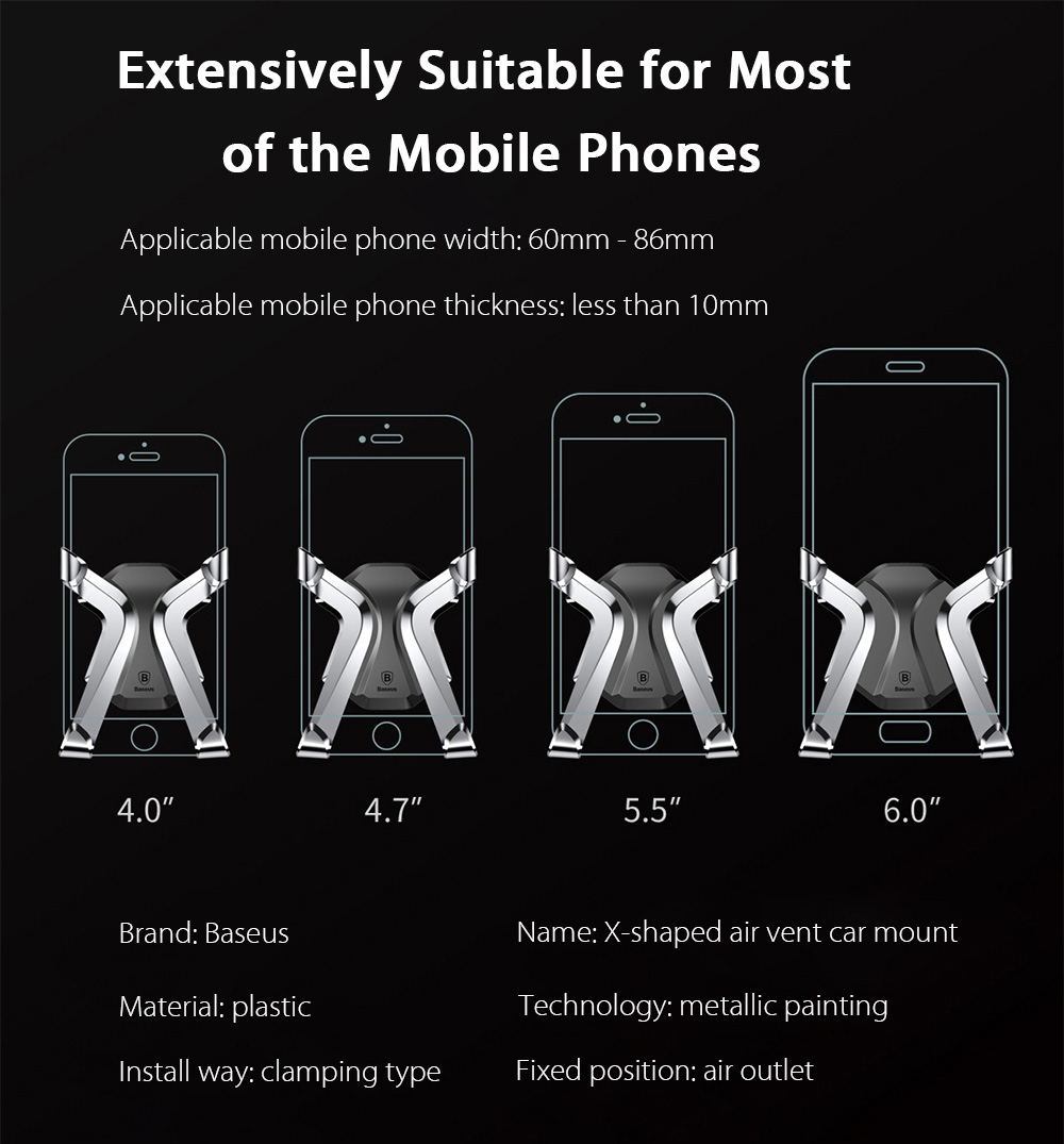 Baseus SUTPX-0S Car Phone Holder Silver