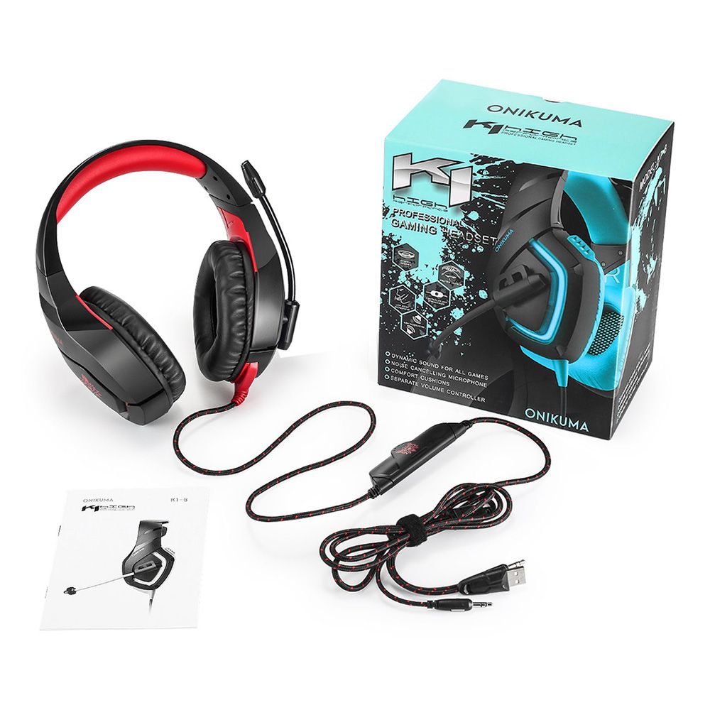 ONIKUMA K1-B Gaming Headphone with Mic Red