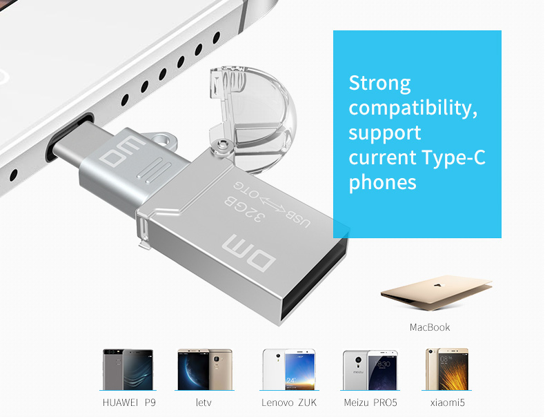 DM M2 Adapter Phone USB Flash Drive Type C to USB Adapter Silver