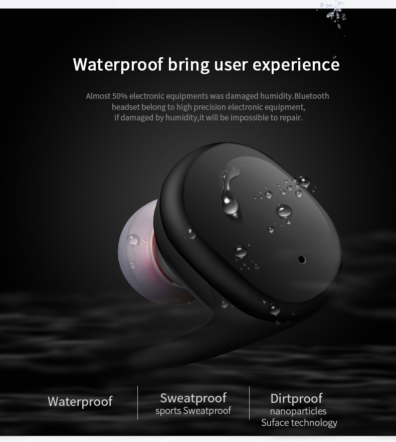 JH-S9100 Wireless Bluetooth Headphones with Charging Box Black