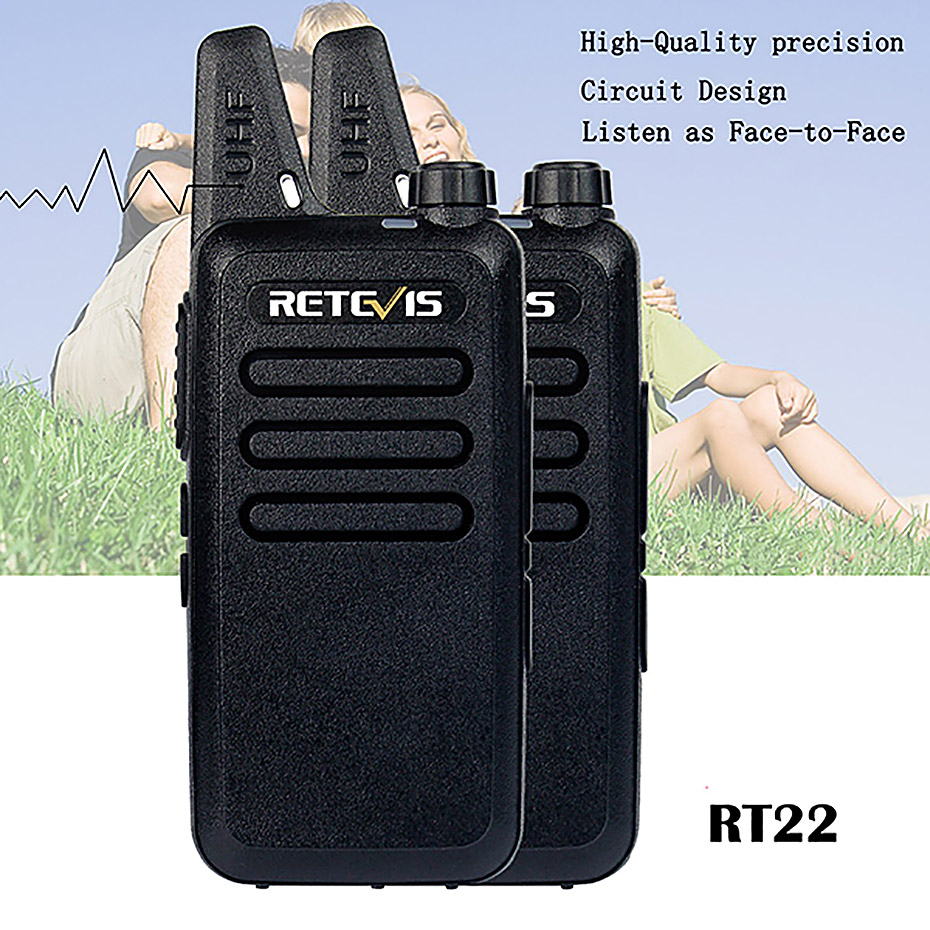 2PCS Retevis RT22 Walkie Talkie Black