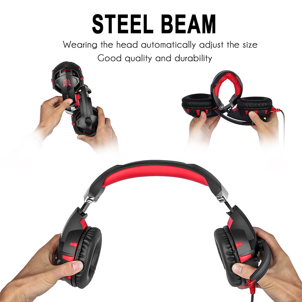 ONIKUMA K2 Gaming Headphone with Mic Red with Black