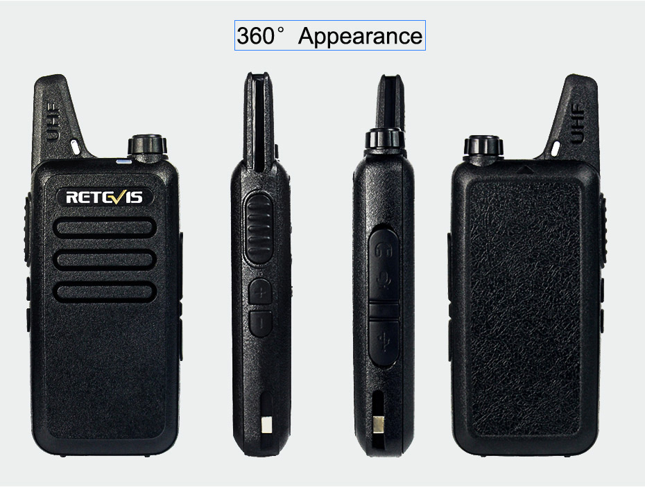 2PCS Retevis RT22 Walkie Talkie Black