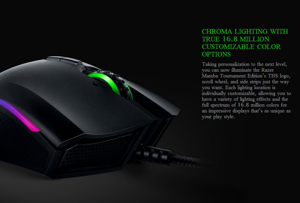 Razer Mamba Ergonomic Laser Wired Gaming Mouse Tournament Edition