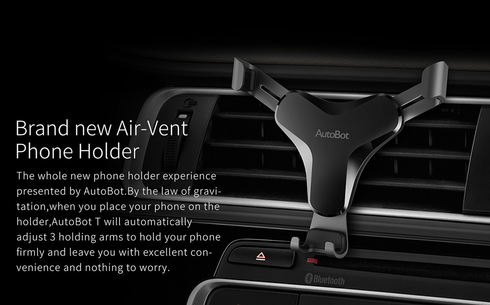 AutoBot T Shaped Car Phone Holder Black
