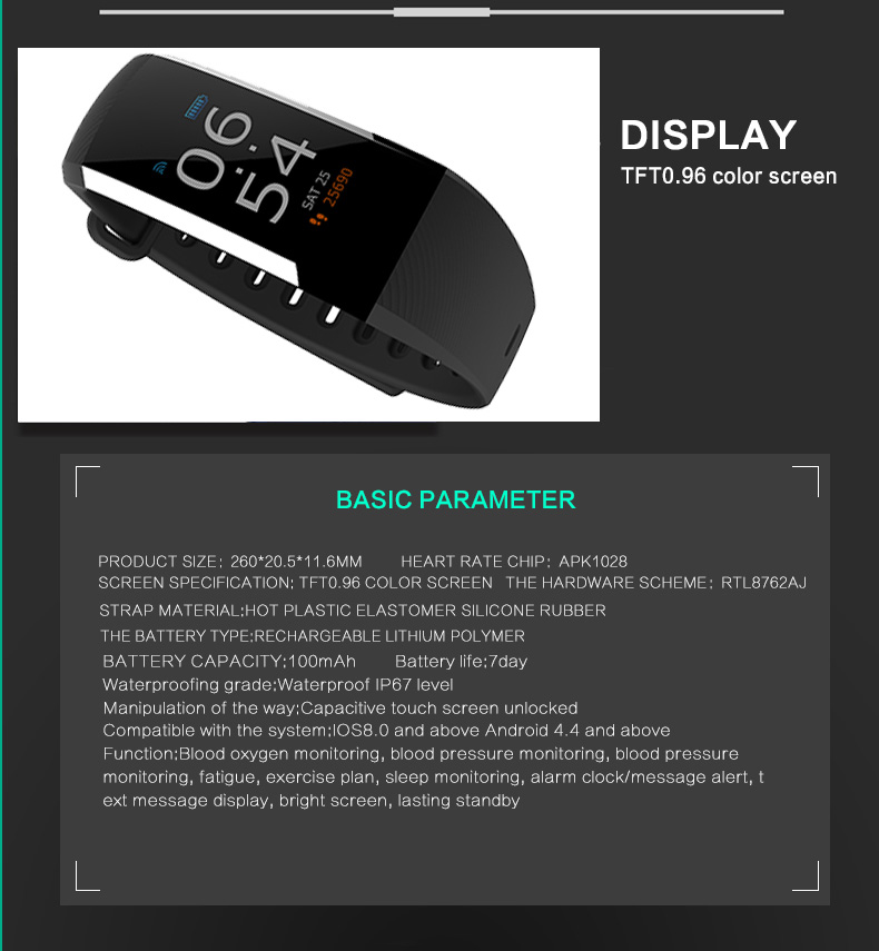 M2S PRO Smart Bracelet Deep Blue