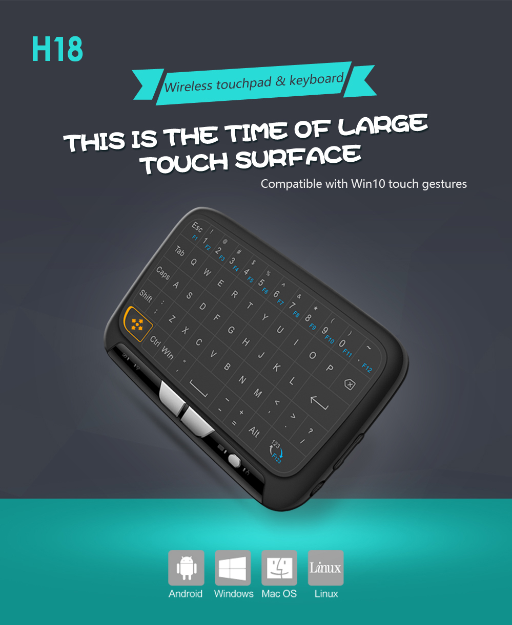 H18 Full Touchpad Wireless Keyboard