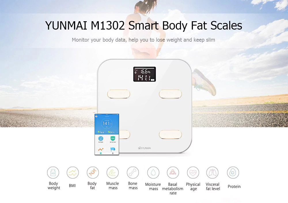 Yunmai Premium M1302 Smart Body Fat Scale White