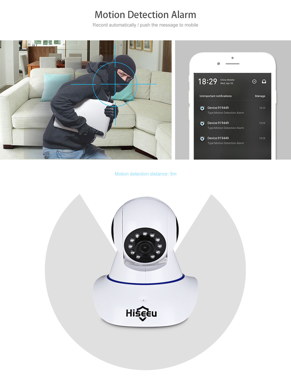 Hiseeu FH1C 1080P WiFi IP Camera White