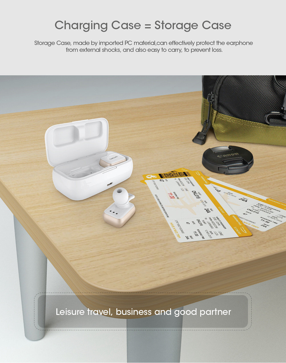 Dacom GF8 TWS Wireless Bluetooth Headphones with Mic White