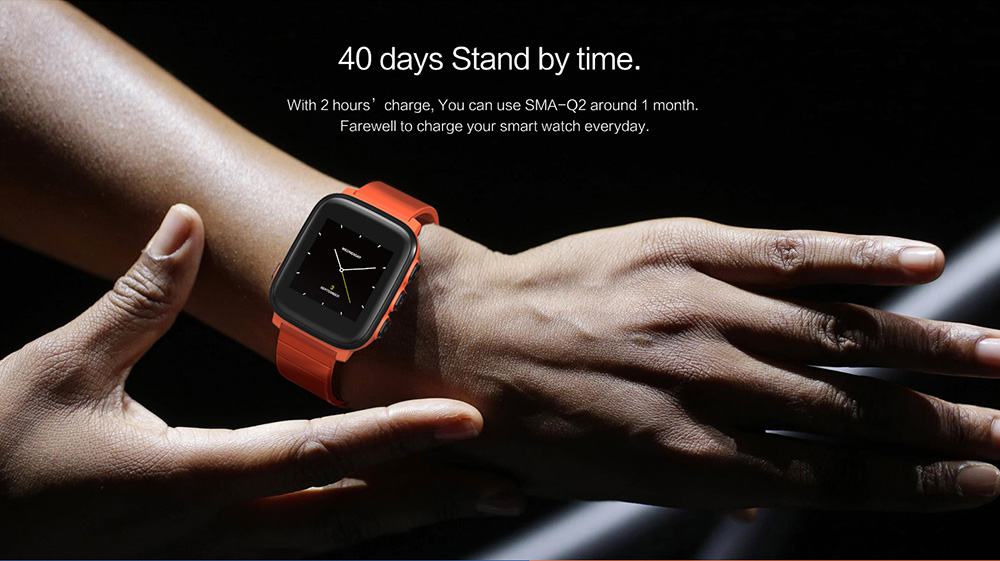 SMA-Q2 Smartwatch Heart Rate Monitor Blue