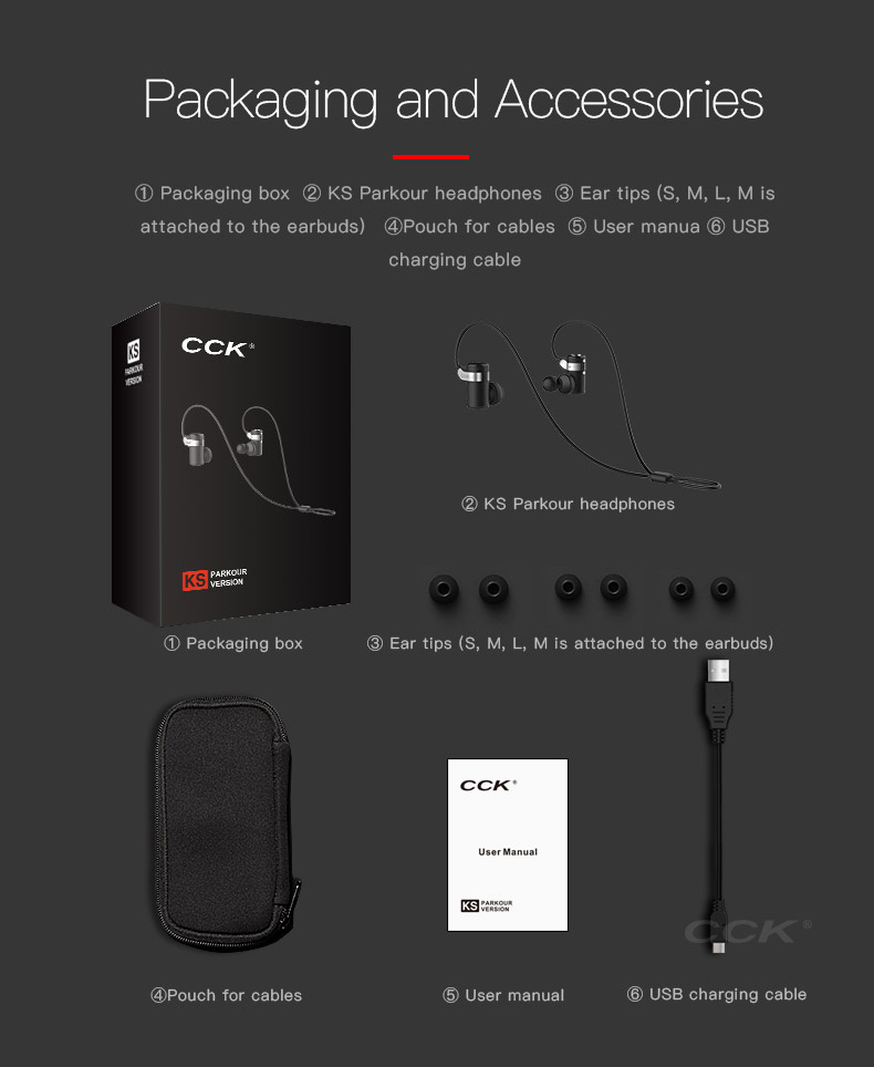 CCK KS-Parkour Bluetooth Sports Headphones with Mic Black