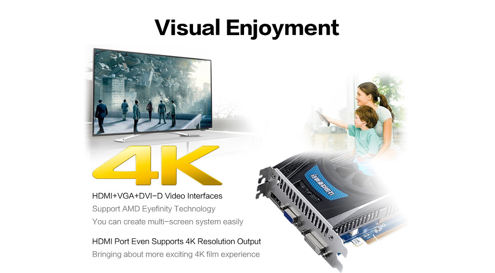 Yeston AMD Radeon R7 240 4GD5 128Bit Graphics Card