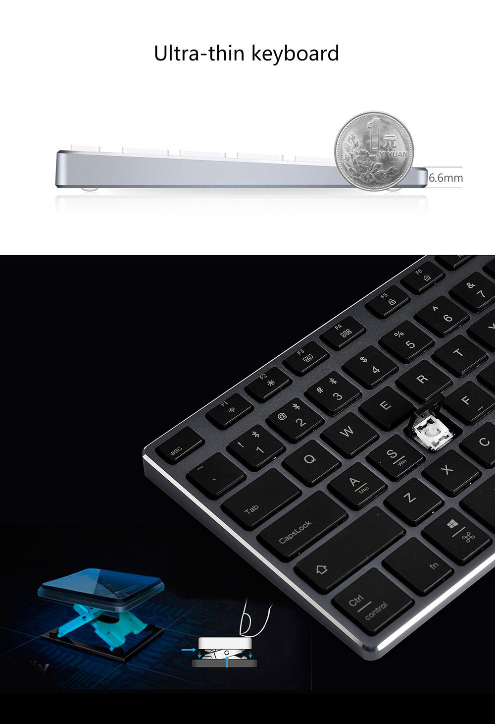 Ajazz AK3.3 Wireless Bluetooth 3.0 Keyboard