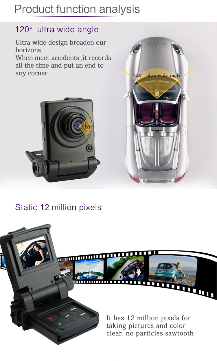 D1 Ambarella 1.5 Inch LCD Dash Camera 1080P