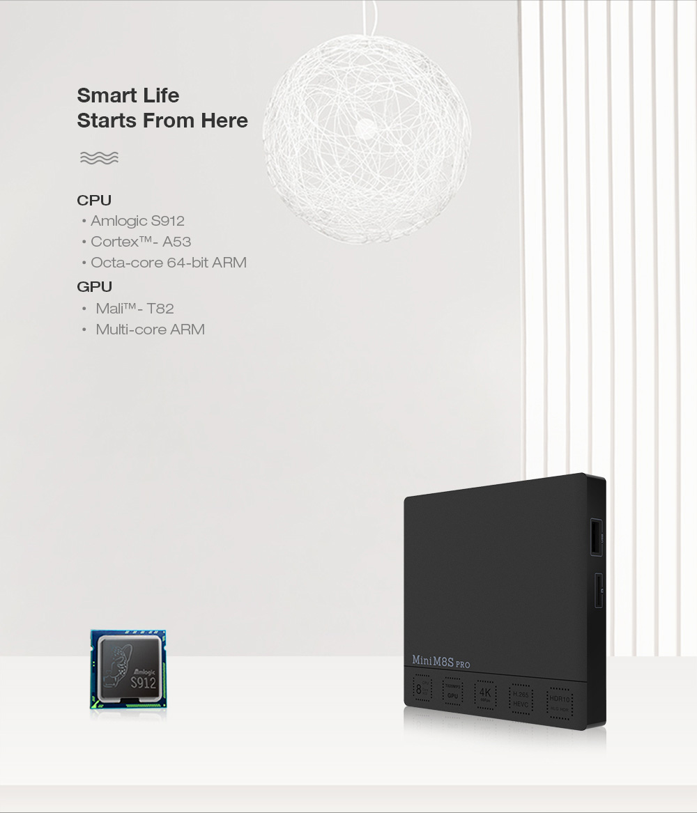 MINI M8S PRO-C KODI 17.4 2GB/16GB S912 TV BOX