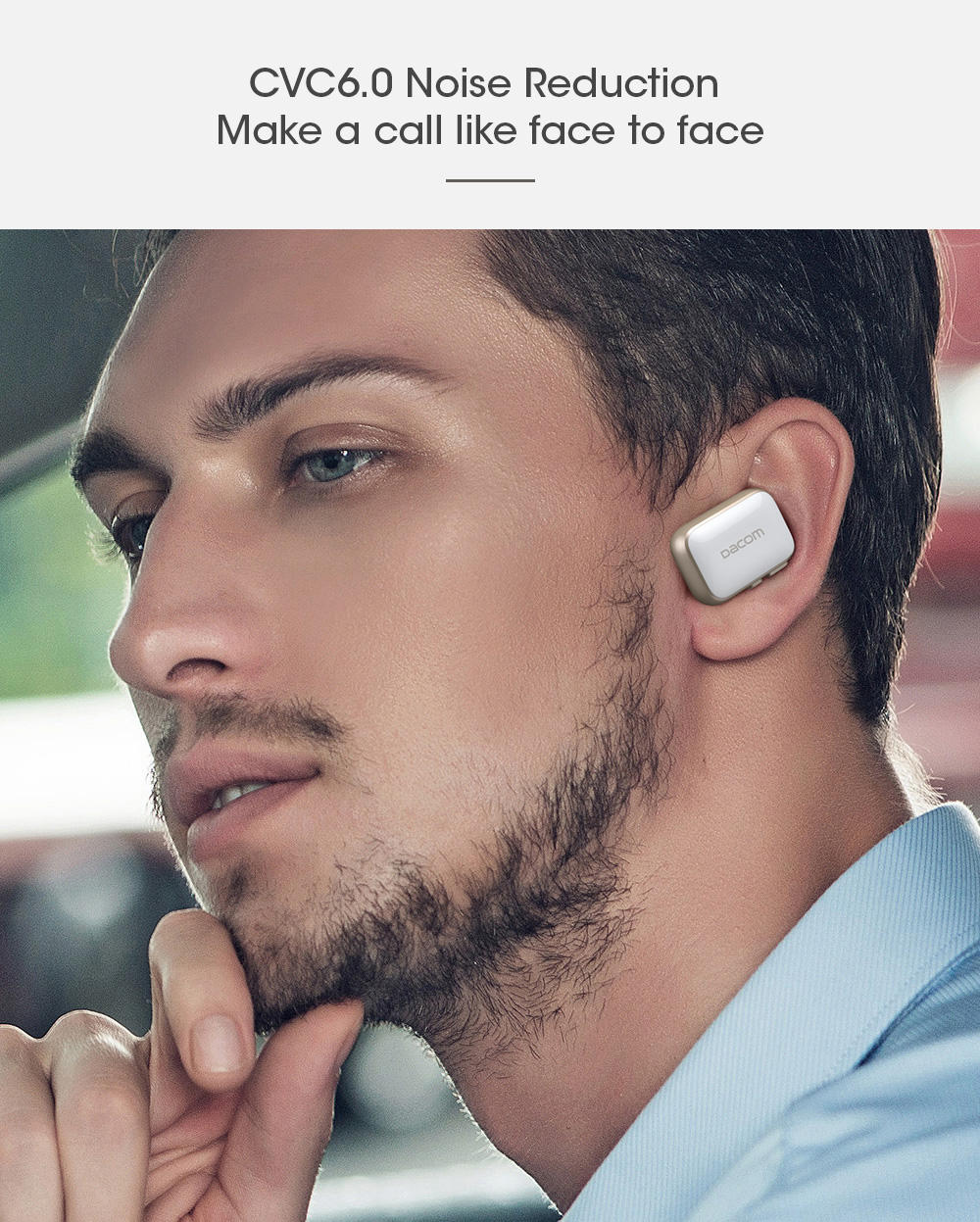 Dacom GF8 TWS Wireless Bluetooth Headphones with Mic White