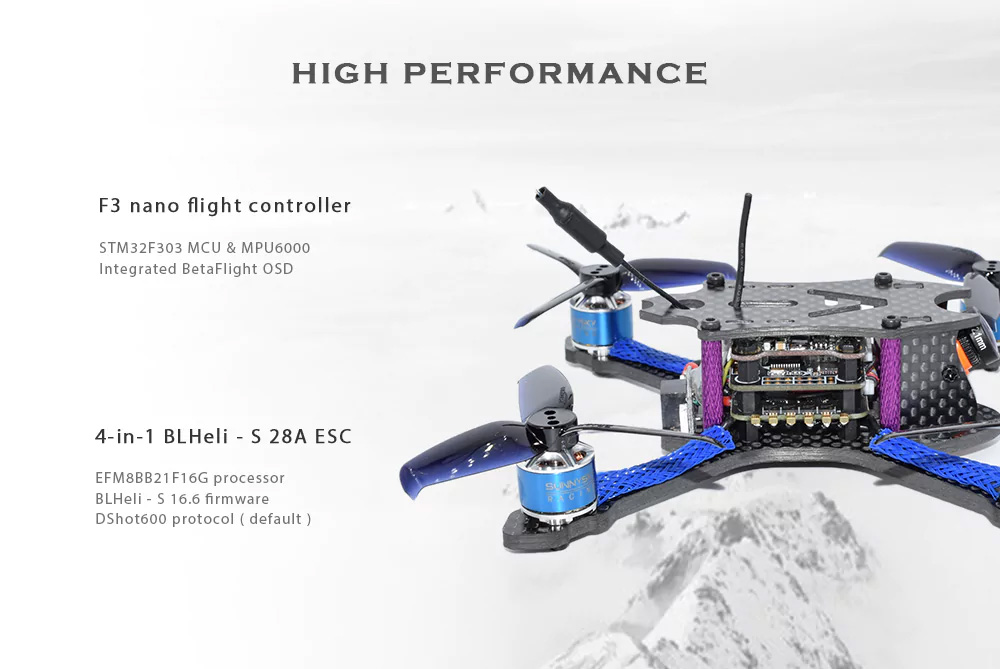 Aurora RC Mini Flight FPV Racing Drone Frsky Receiver BNF