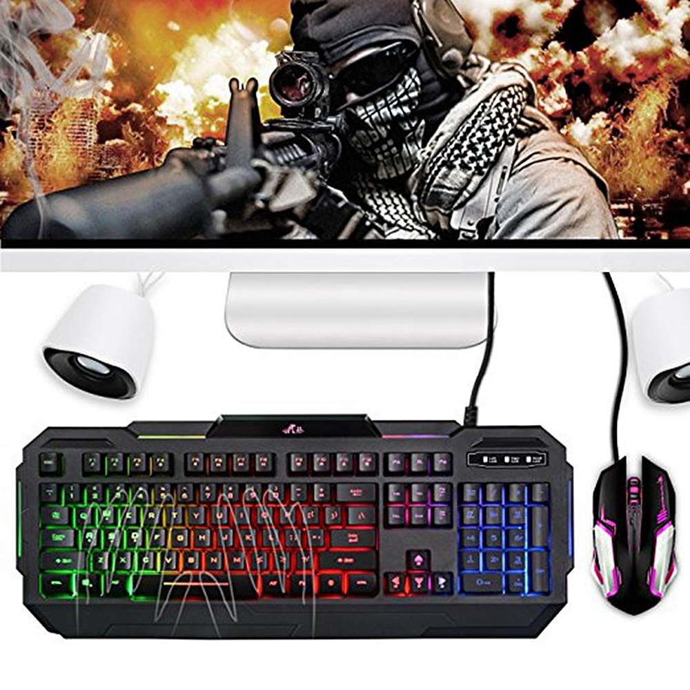 Rii RK903 Wired Mechanical Gaming Keyboard Colorful LED Backlit
