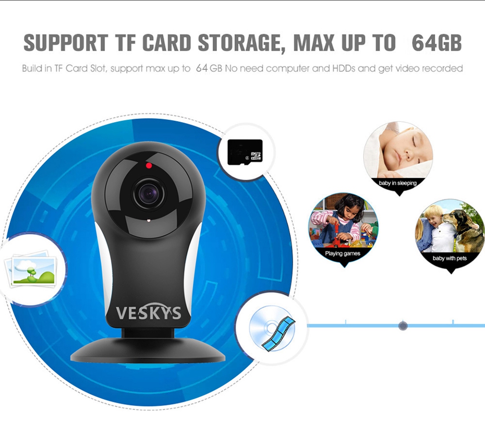 VESKYS C130 Cloud 960P WiFi IP Camera Black