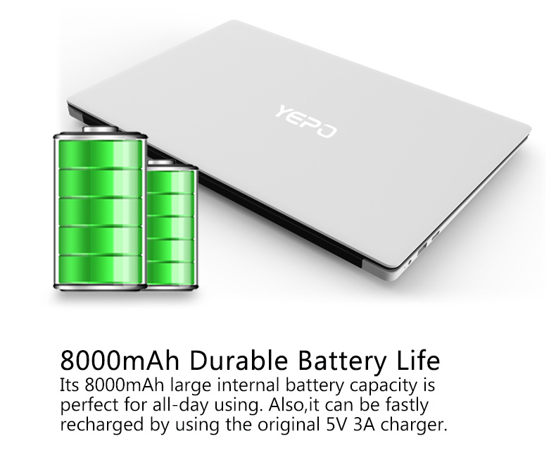 YEPO 737G Laptop 15.6 Inch 4GB 64GB Windows 10 Silver
