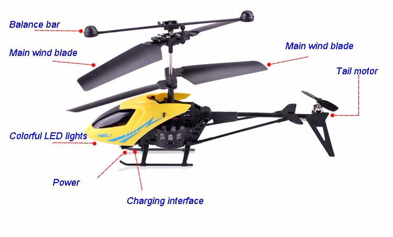 Mini RC 902 Helicopter Yellow
