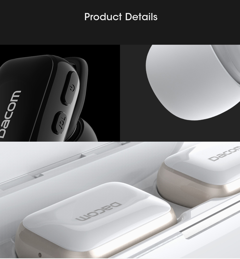 Dacom GF8 TWS Wireless Bluetooth Headphones with Mic White