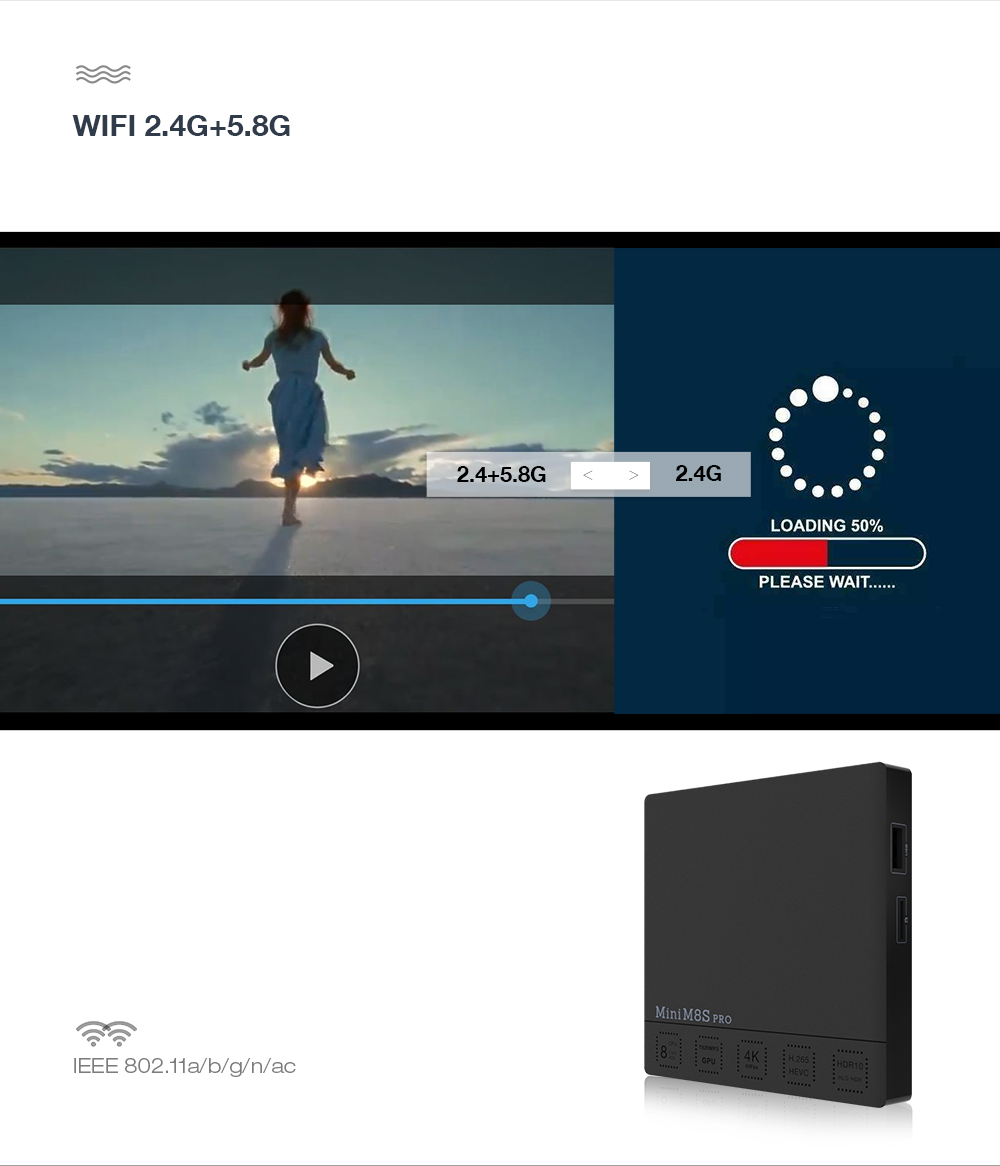MINI M8S PRO 3GB/32GB KODI 17.4 Amlogic S912 TV BOX