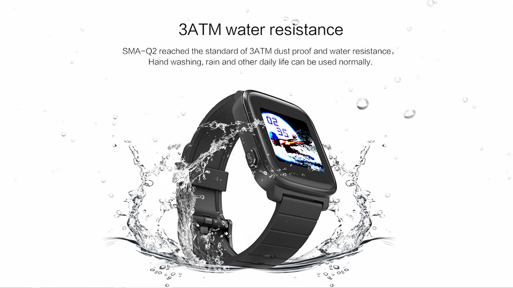 SMA-Q2 Smartwatch Heart Rate Monitor Black