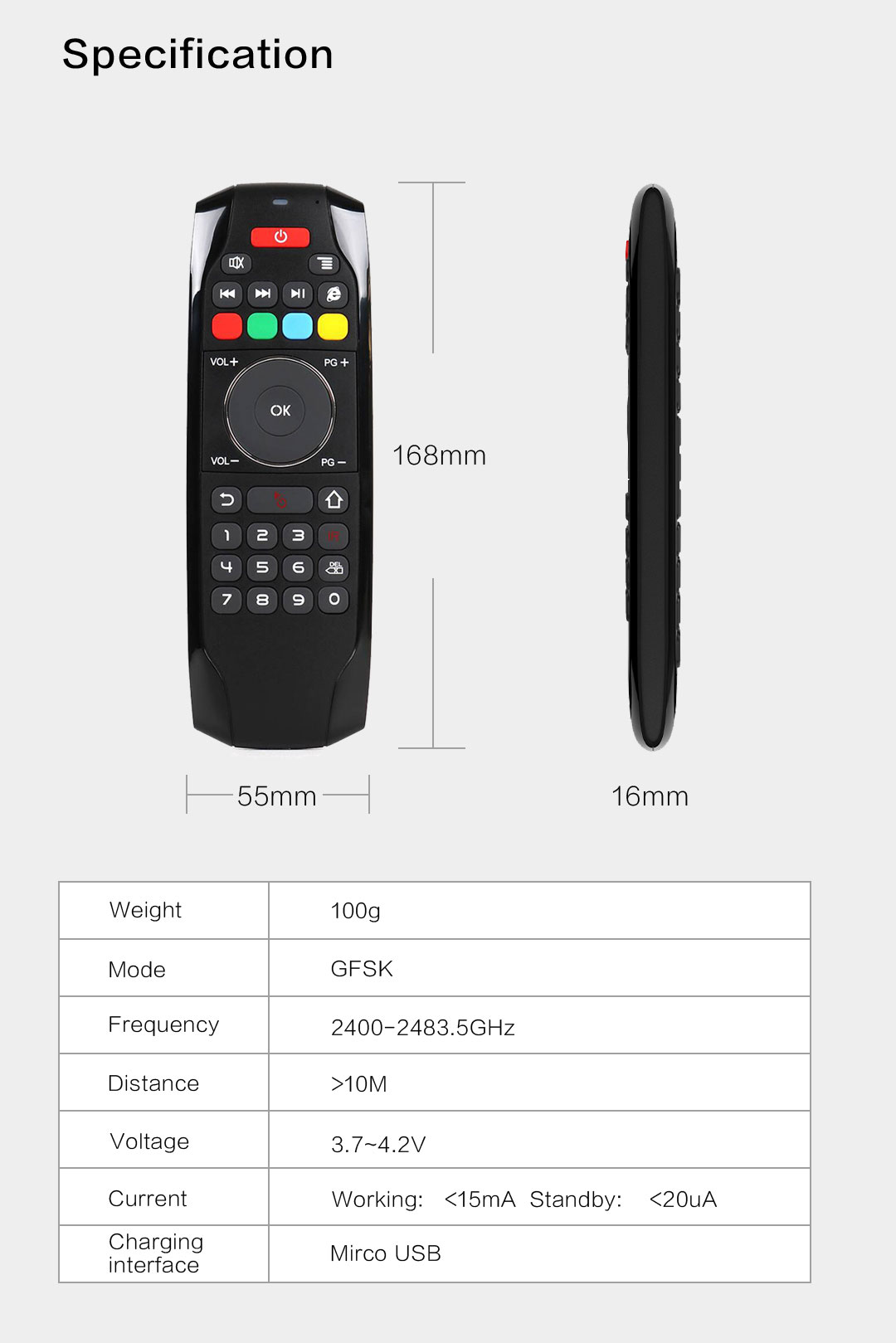 G7 6-Axis Gyro 2.4G Wireless Air Mouse