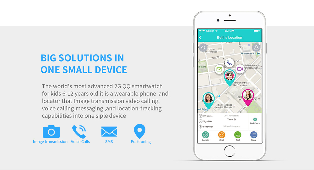 Tencent Kids Locator Smart Watch Blue