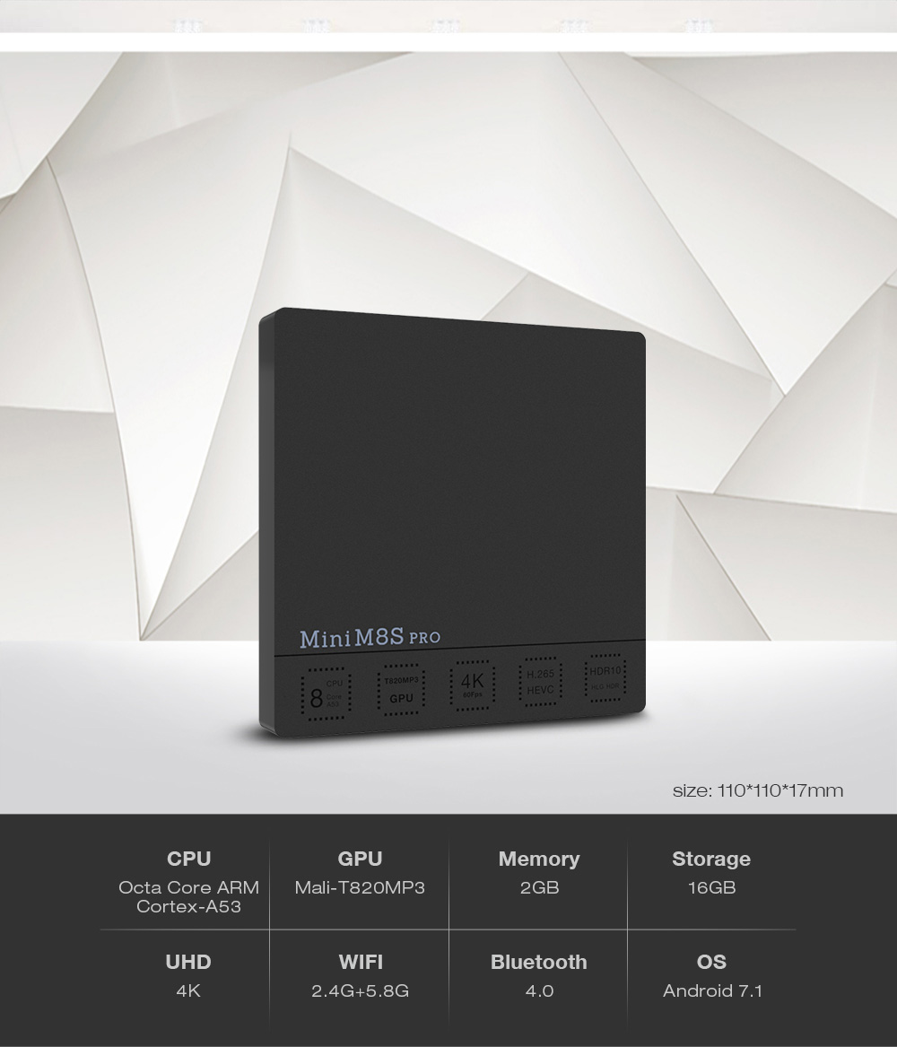 MINI M8S PRO-C KODI 17.4 2GB/16GB S912 TV BOX