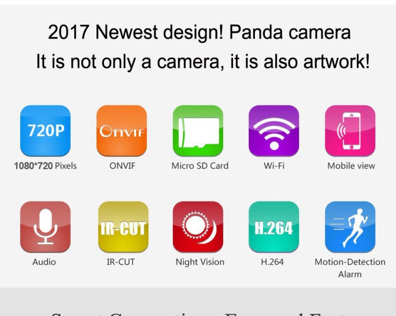 VESKYS C130 Panda 960P Smart WiFi IP Camera White