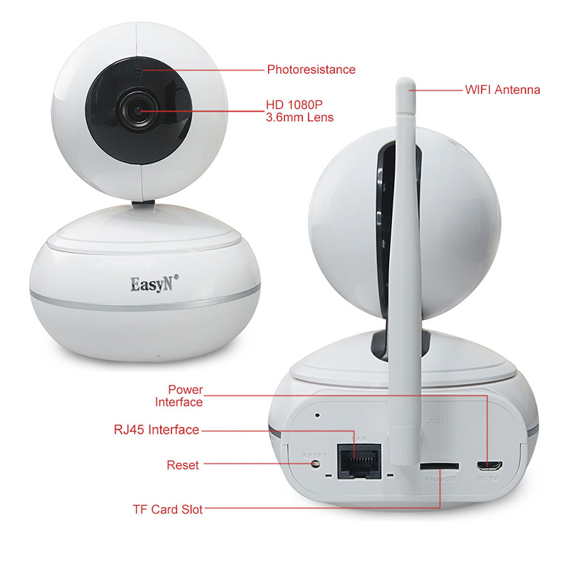 EasyN A163W 1080P WiFi IP Camera White