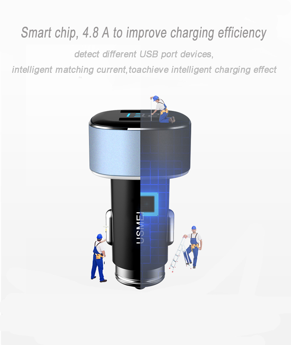USMEI C6 Car Charger With Breathing Light