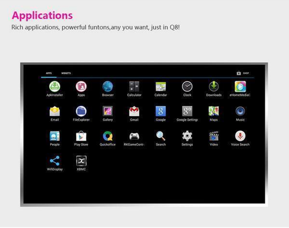 Q8 RK3288 Quad Core 2GB/8GB Android TV Box