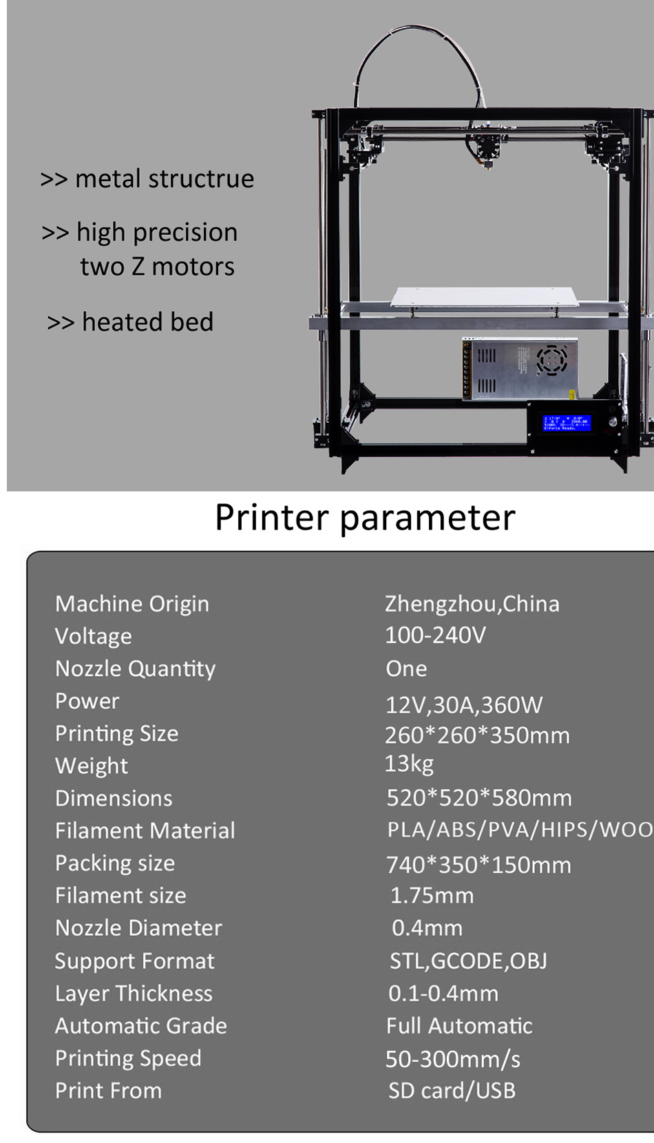 FLSUN-F1 Cube 3D Printer DIY Kit